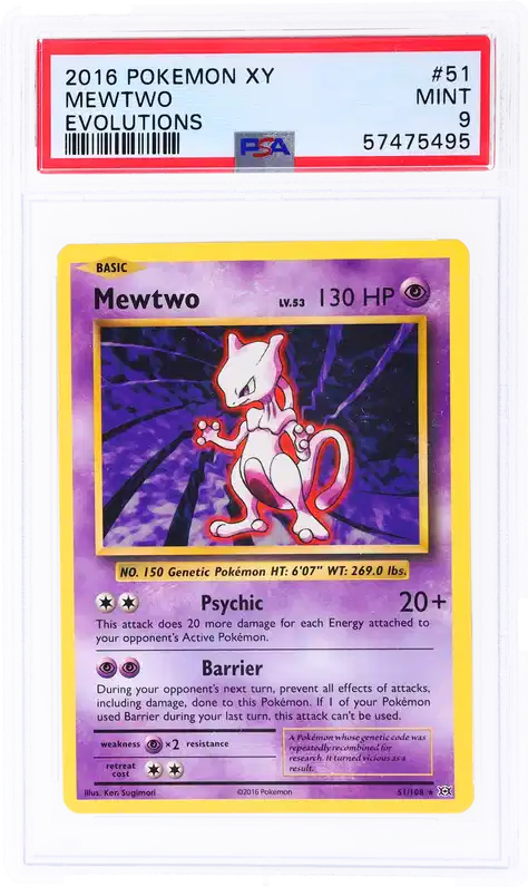 Mewtwo #51 - [Graded PSA 9] XY - Evolutions (EVO) – Alchemist's Refuge