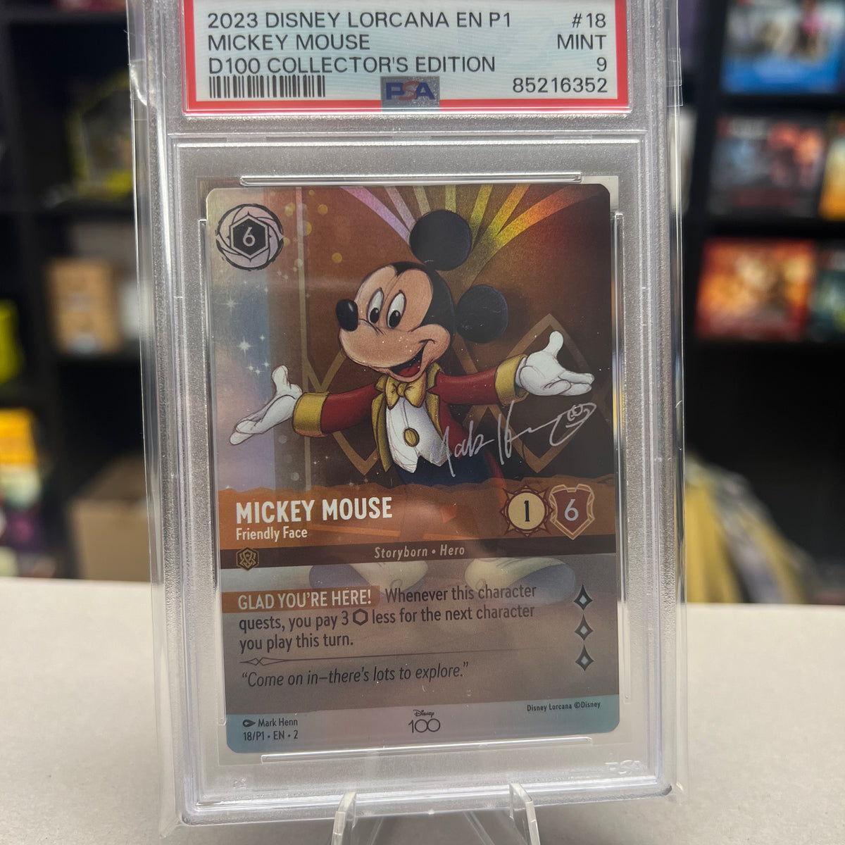 Mickey Mouse - Friendly Face - [Foil, Disney 100, Graded PSA 9] Promo ...